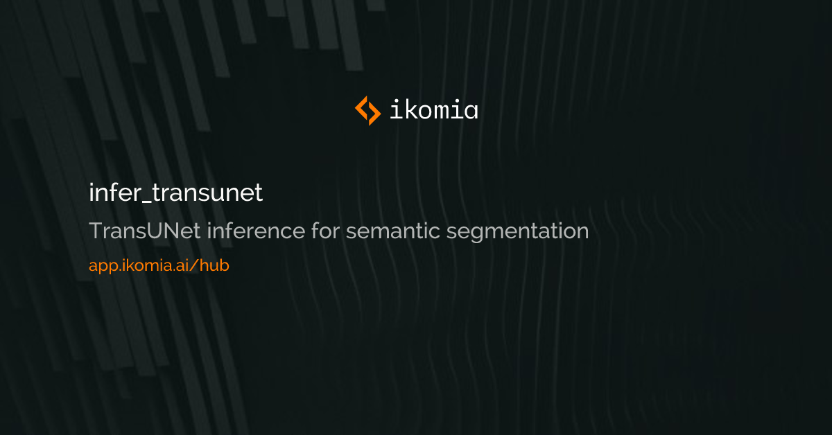 Infer Transunet · Semantic Segmentation Algorithm · Ikomia Hub