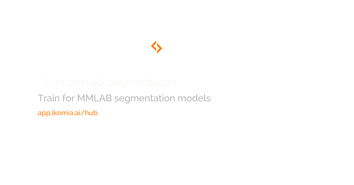 train_mmlab_segmentation · Instance Segmentation Algorithm · Ikomia HUB